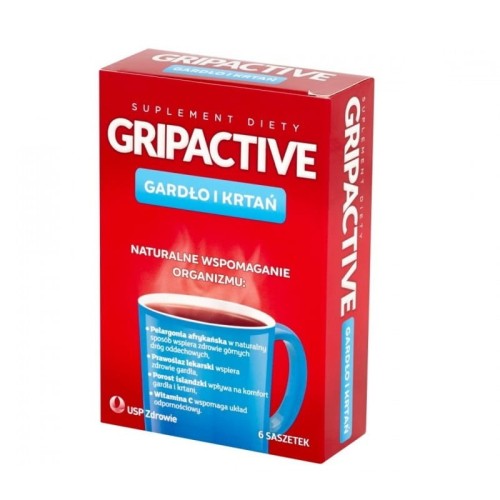 Gripactive Gardło i krtań - 6 saszetek | Ups zdrowie